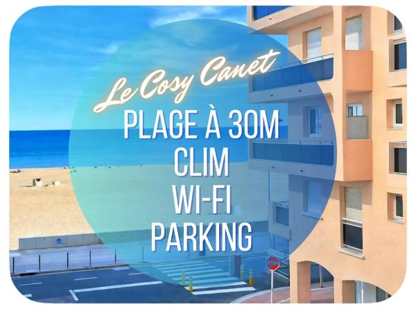 Le Cosy Canet - Pour 2 à 30m De La Plage-parking Wifi Clim - Canet-en-Roussillon