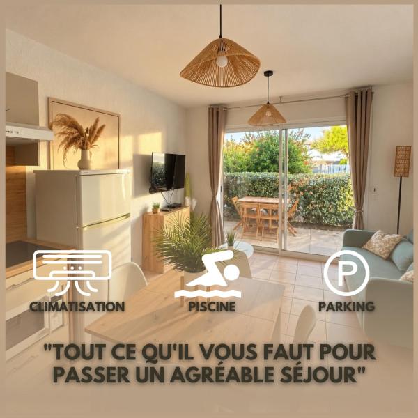 Apparemment Rdc Climatisé Avec Piscine, Terrasse Et Parking - App 1502 - Gruissan