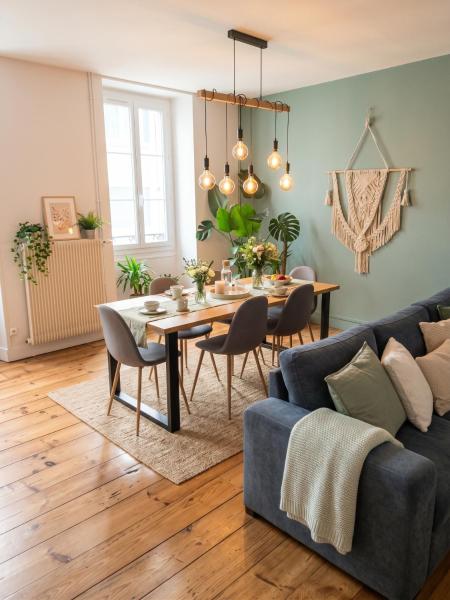 Cosy Cocoon Green - T4 - 3 Chambres - Centre Ville & Parking - Lons