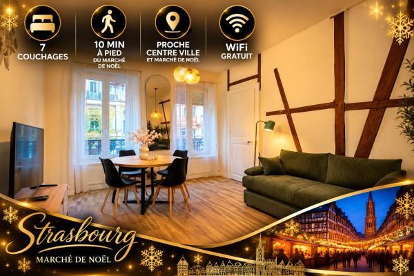 Appart Neuf & Cosy - Centre - 7 Pers - Strasbnb - Gare de Strasbourg Ville