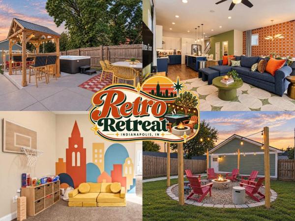 Retro Retreat - Hot Tub - Firepit - Near Lucas Oil - Indianapolis, IN