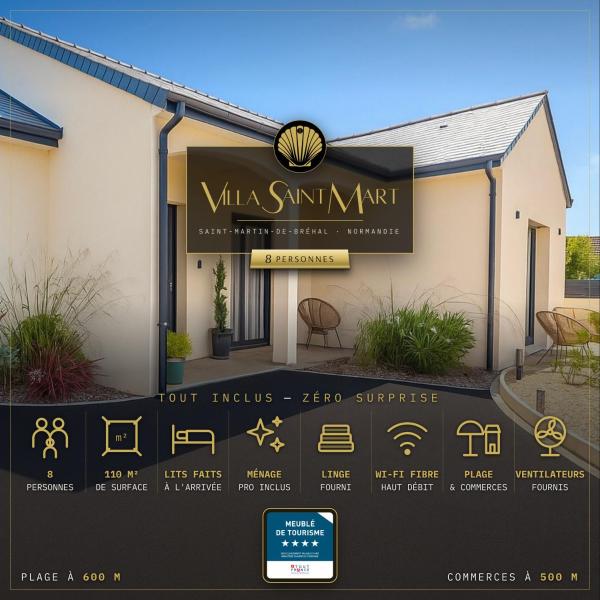 Villa Saint Mart-tout Inclus-plage à 7 Min à Pied - Granville