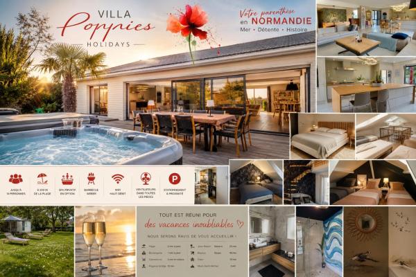 Villa Poppies Holidays 14 Personnes Spa Privatif Plage Ouistreham - Caen